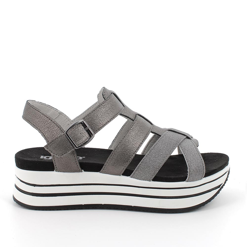 Sandalo con zeppa da donna carbone